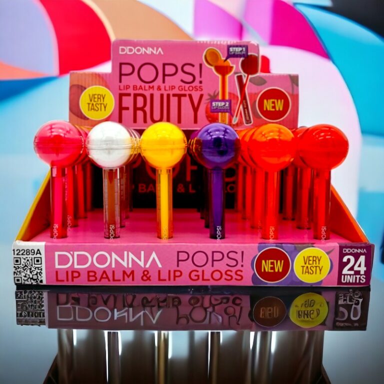 Display of 24 units (€1,20 each): Fruity Pops Lip Balms and Glosses – D ...